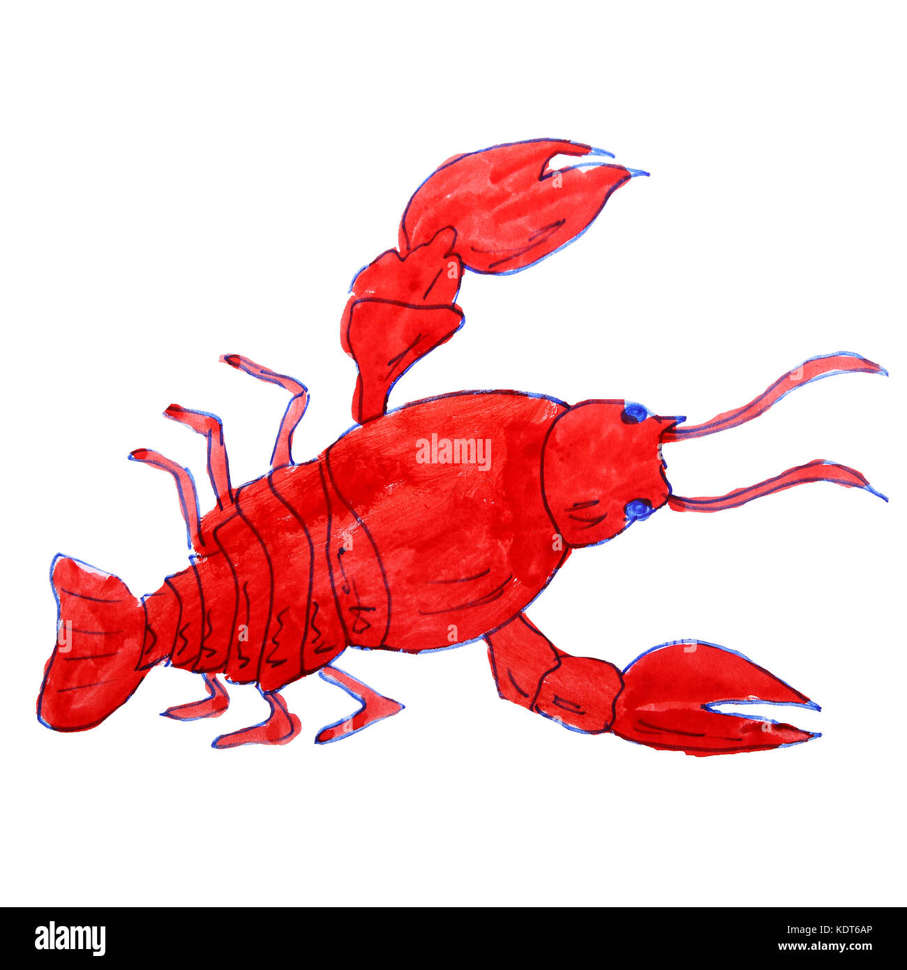 drawing children watercolor cancer cartoon on a white background Stock ...