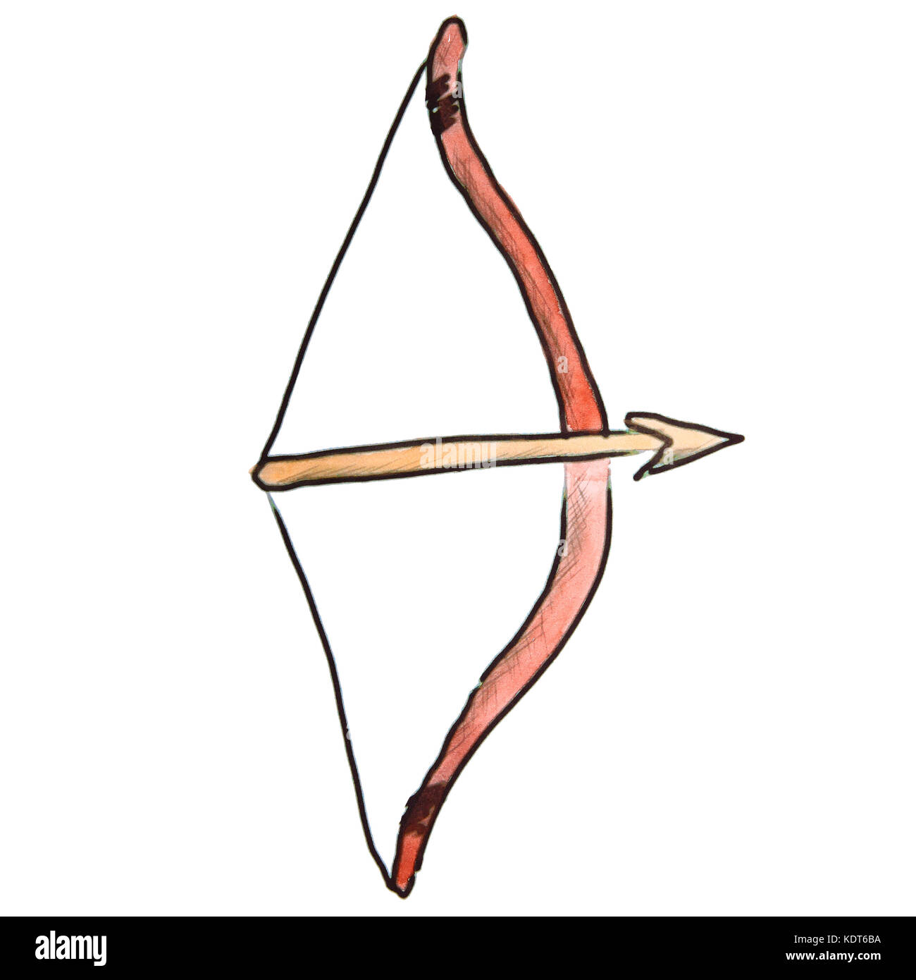 watercolor drawing a children cartoon bow on a white background Stock ...