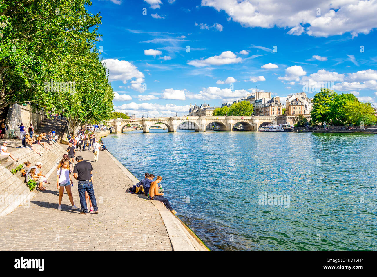 Seine River on a beautiful summer's day Stock Photo - Alamy