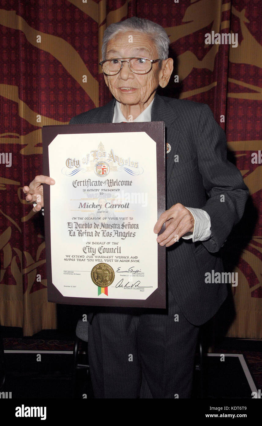 Mickey Carroll at Grauman's "Wizard of Oz" screening with last remaining Munchkins at Grauman's ...