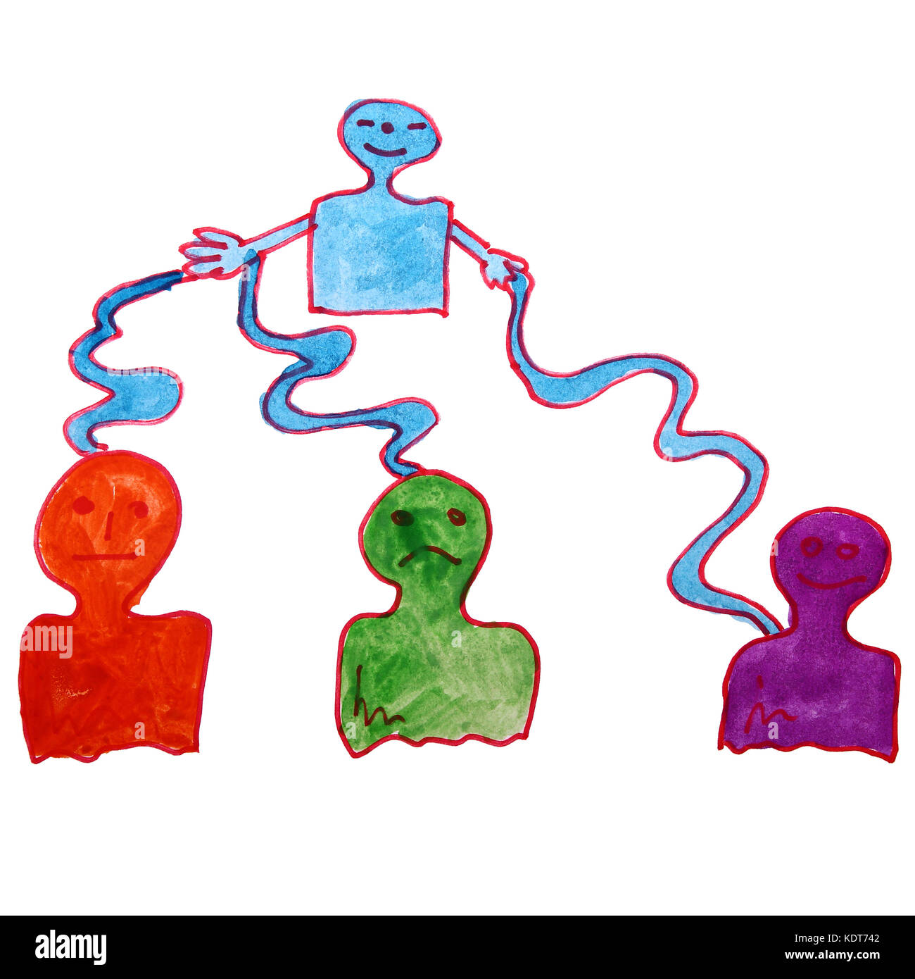 watercolor head silhouette subordinate business management drawing ...