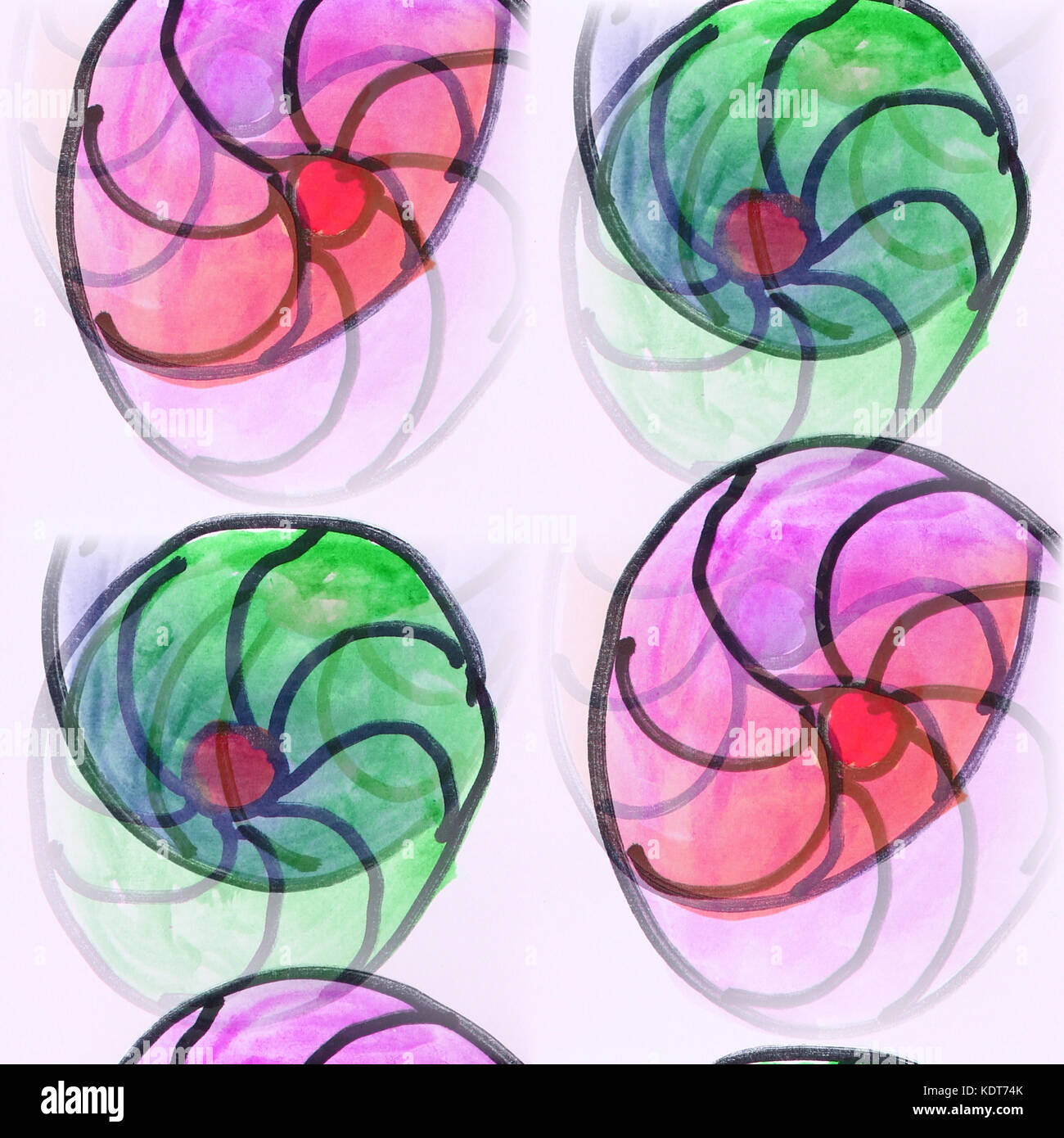 seamless Colour circles watercolor artist wallpaper modern text Stock ...