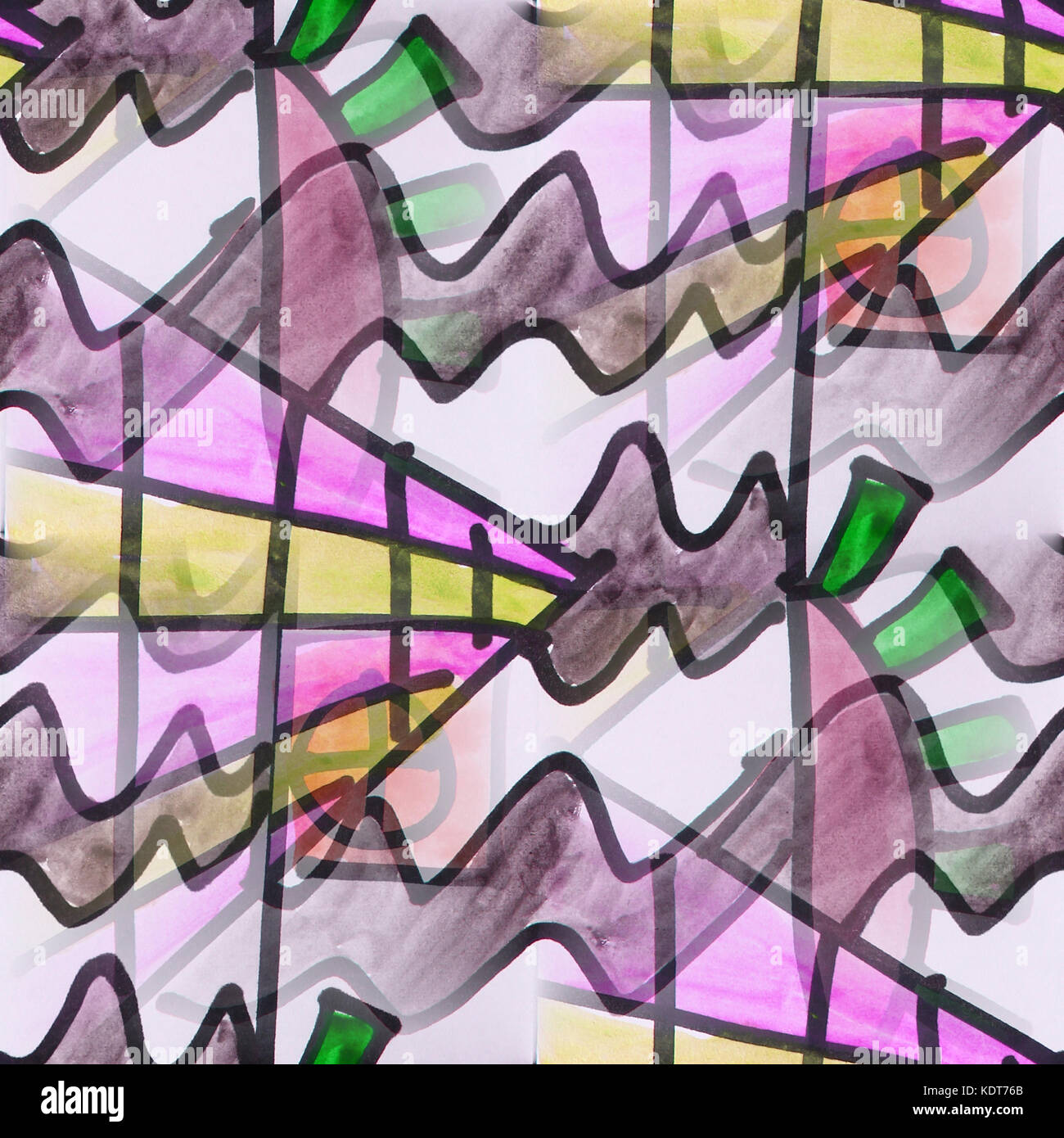 seamless Colour figures watercolor artist wallpaper modern textu Stock ...