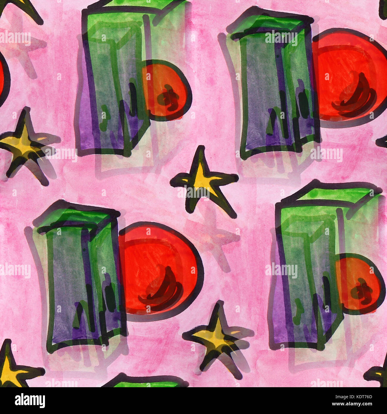 seamless Colour figures watercolor artist wallpaper modern textu Stock ...