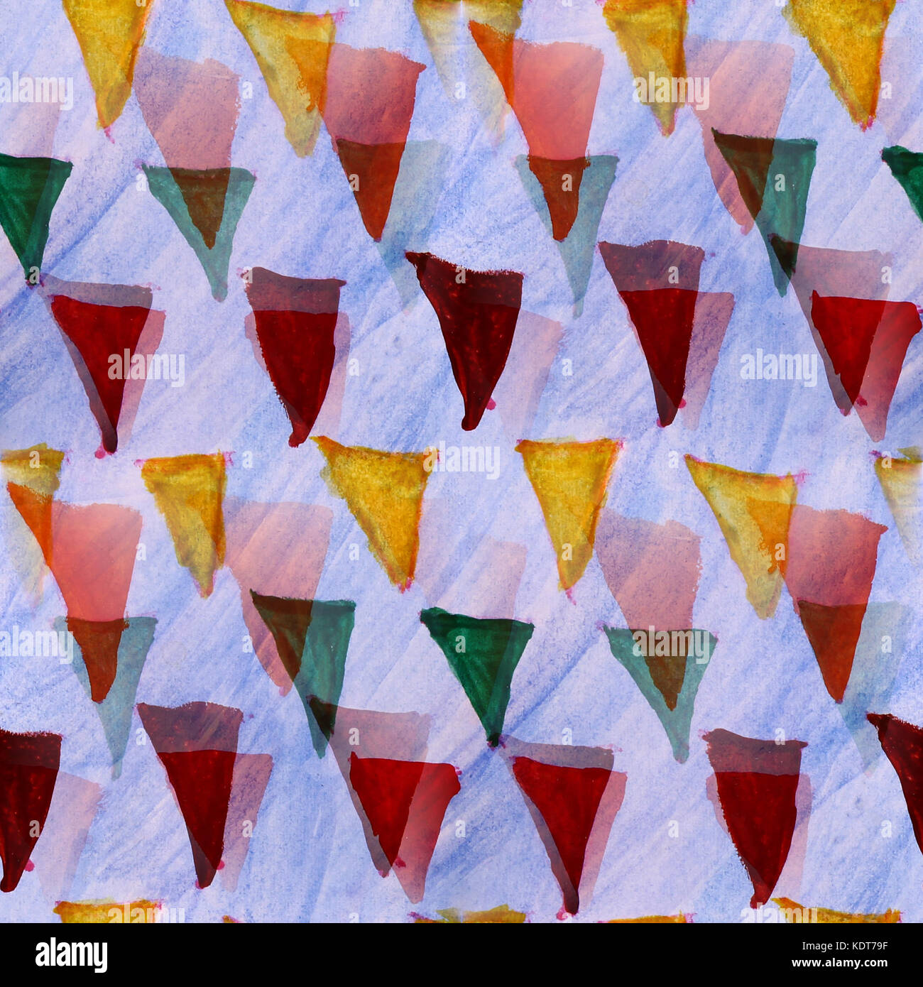 seamless Multi-coloured triangles watercolor artist wallpaper mo Stock ...