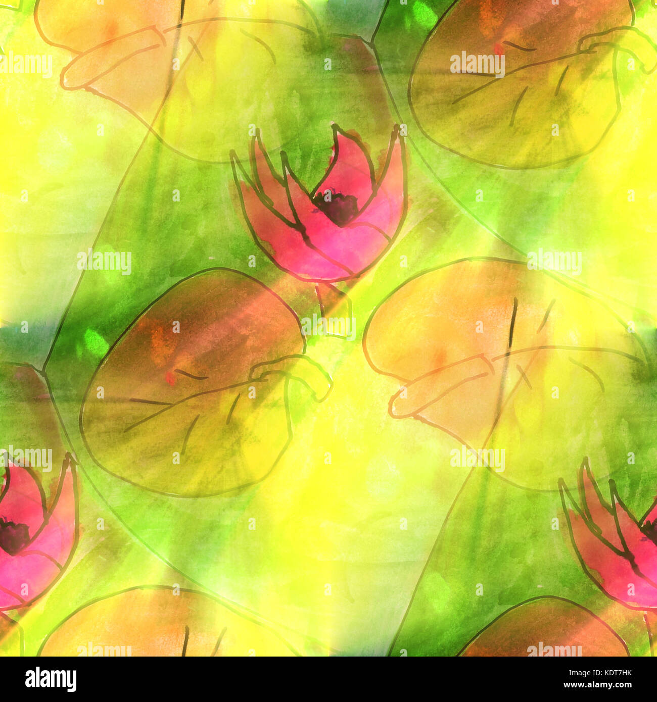art light leaf, flower, green, yellow background texture waterco Stock ...