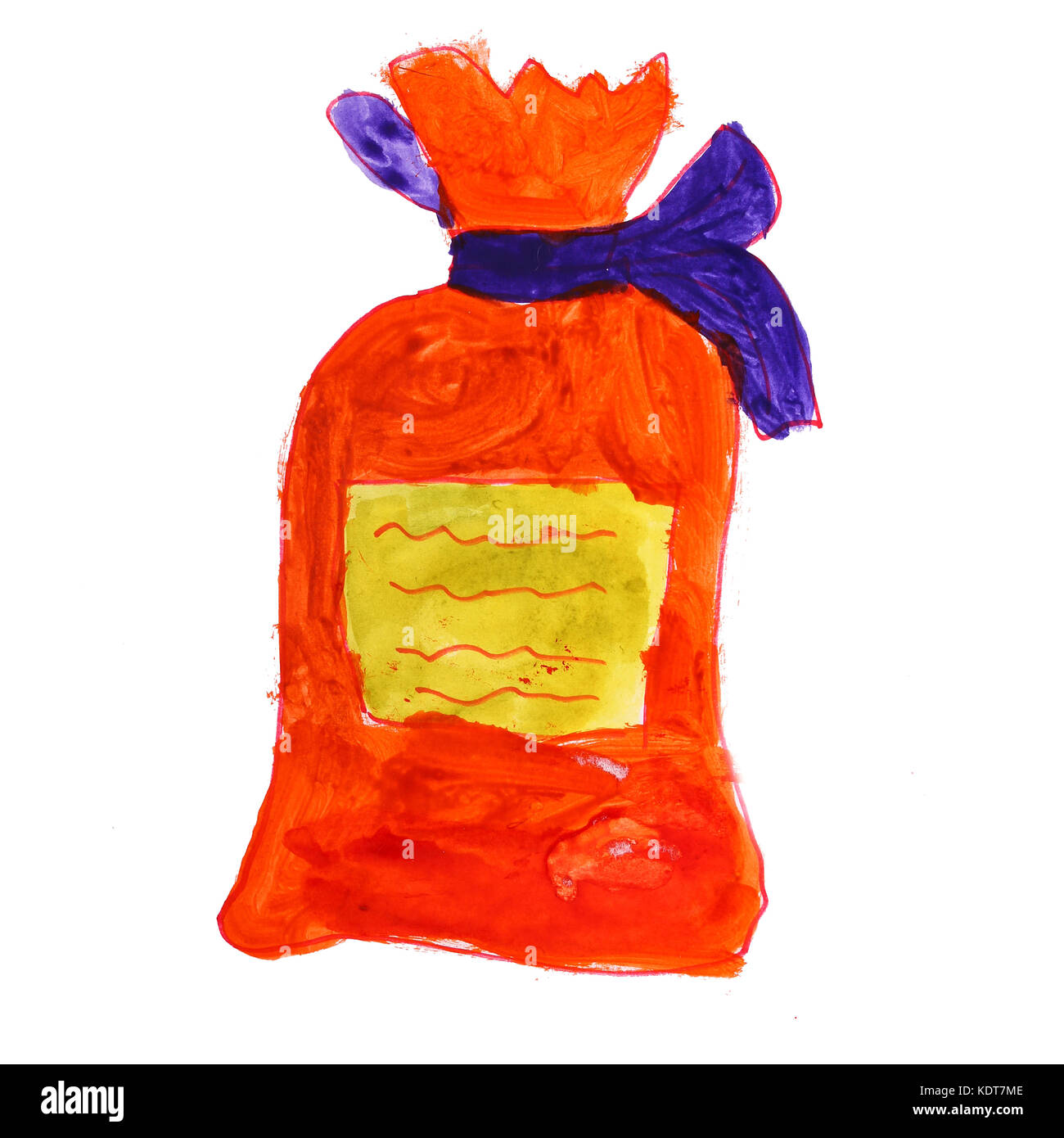 gift package drawing watercolor cartoon isolated on a white back Stock ...