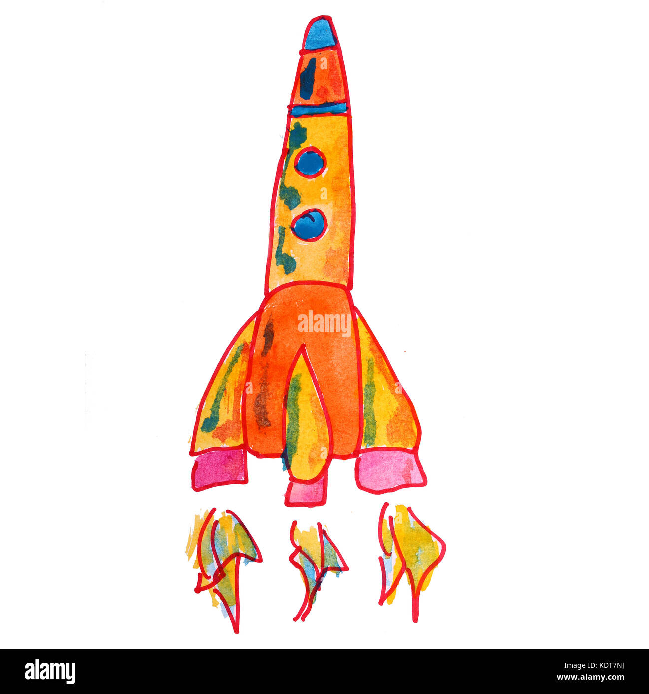 Space Rocket Drawing With Cool Legs