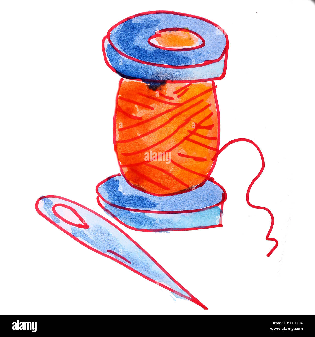 Needle thread illustration hi-res stock photography and images - Alamy