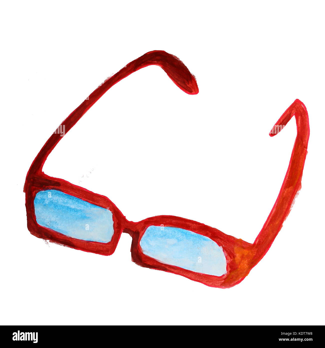 watercolor drawing glasses isolated on white background Stock Photo - Alamy
