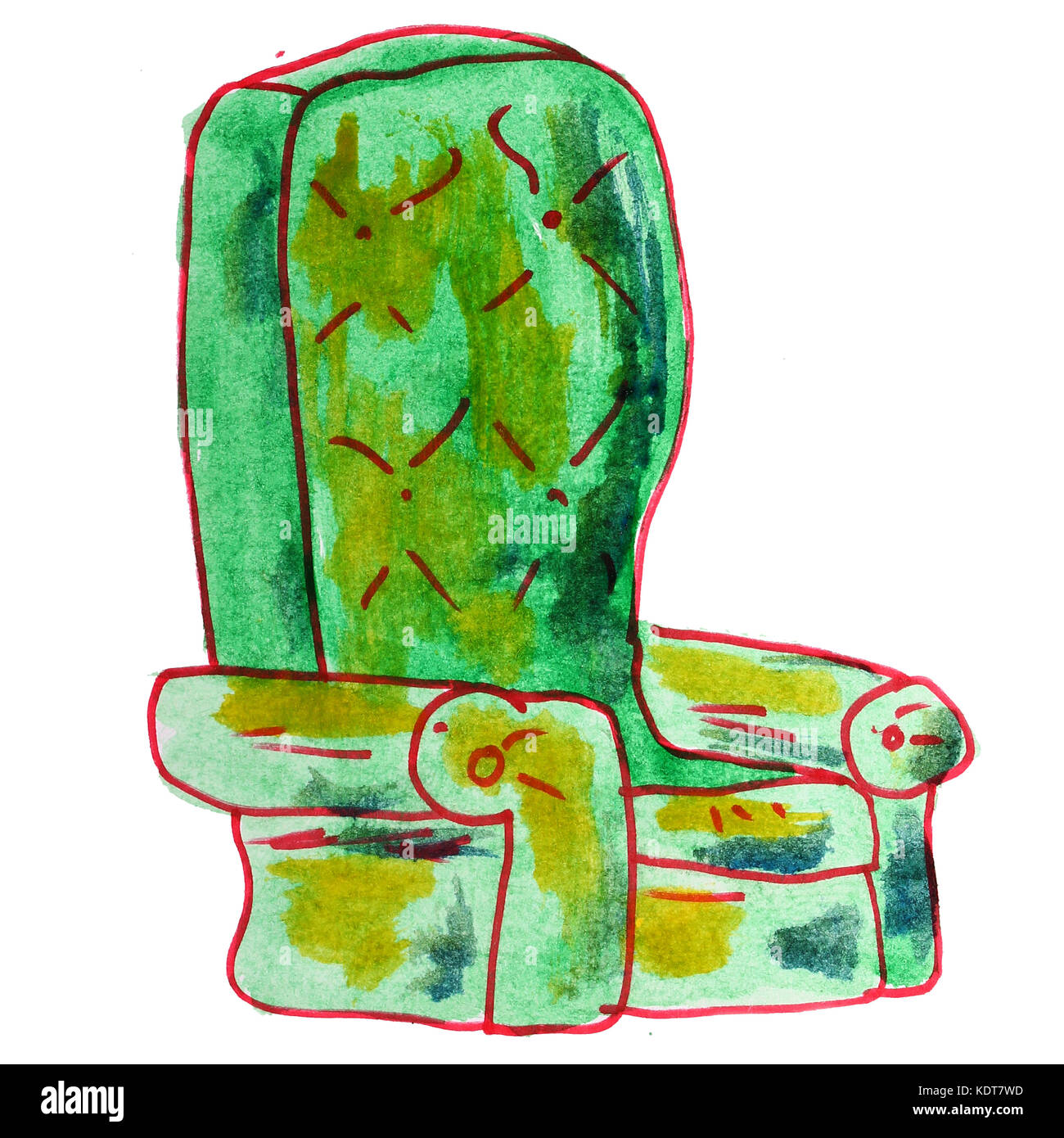 Watercolor drawing of a chair Cut Out Stock Images & Pictures - Alamy