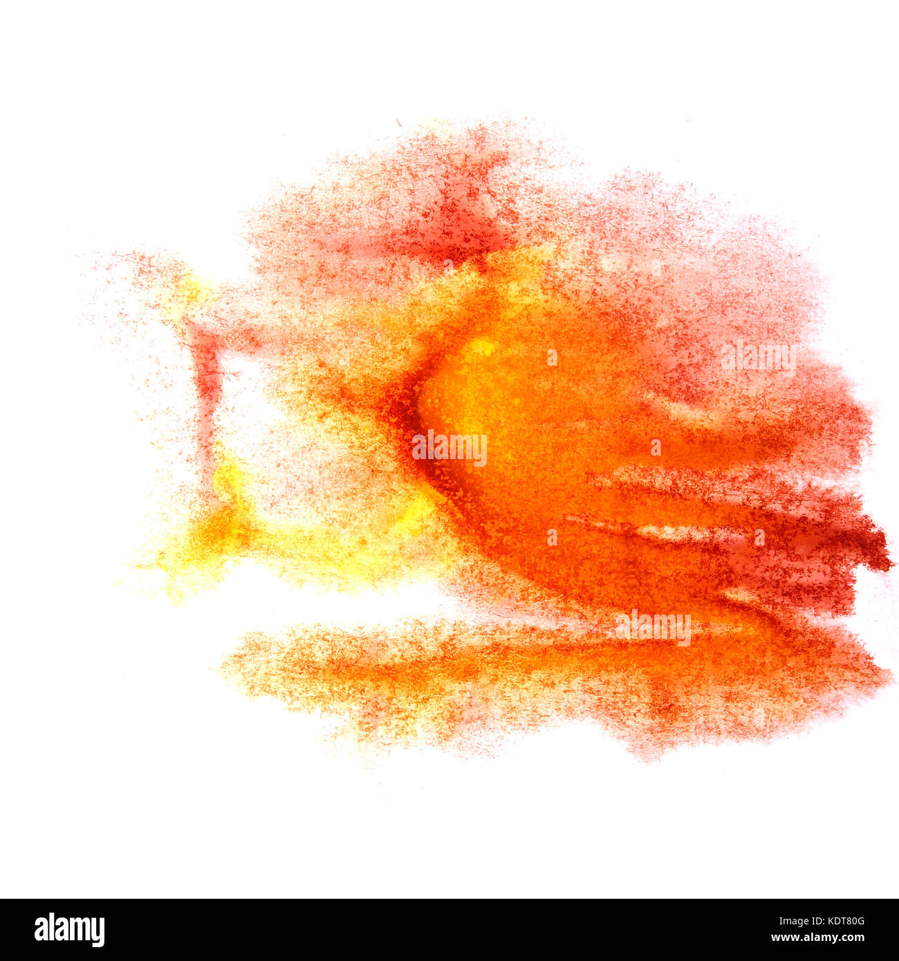 paint splash ink stain red, orange watercolour blob spot brush w Stock ...