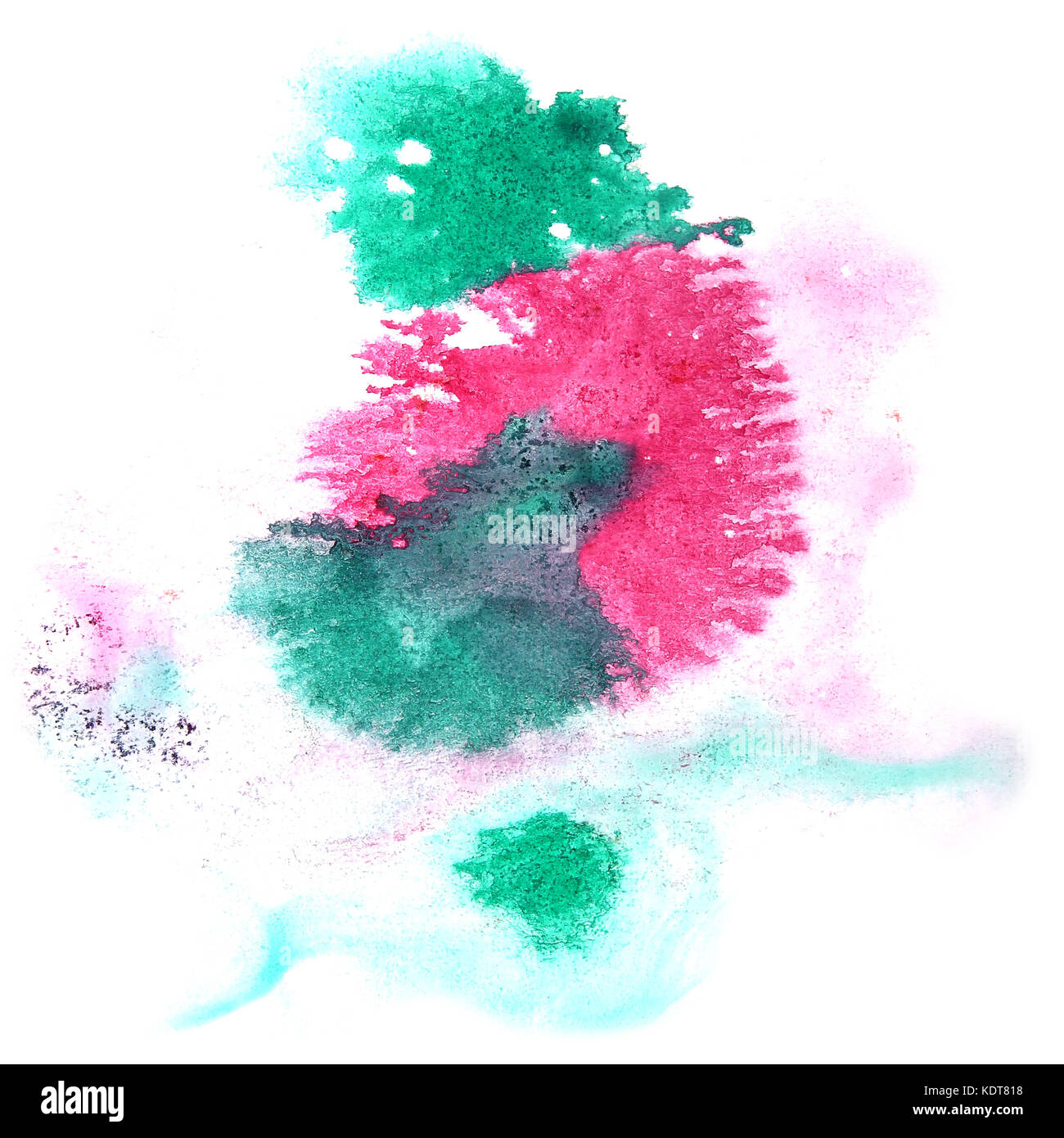 paint splash ink stain watercolour pink, green blob spot brush w Stock ...
