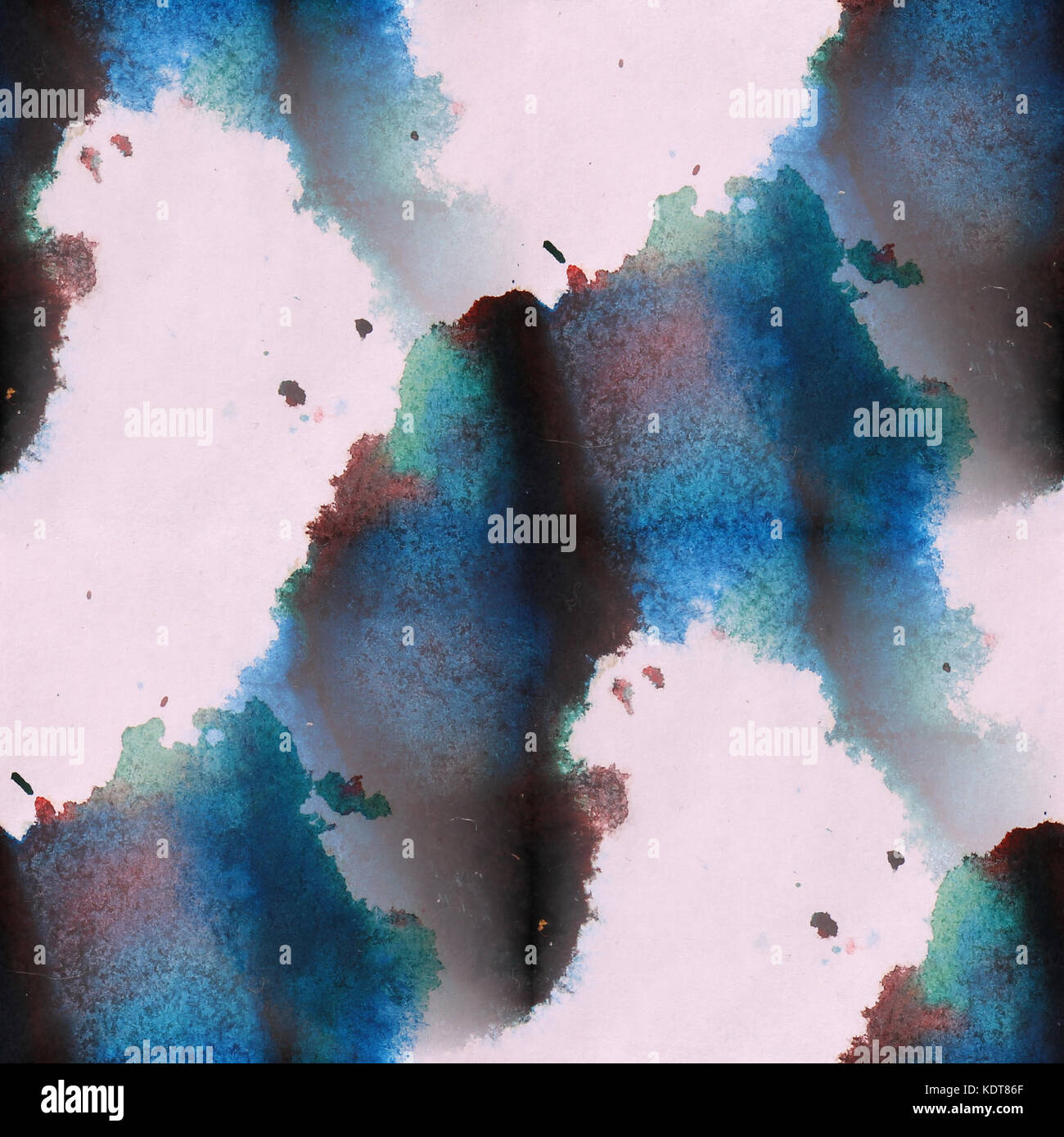 contemporary art blue, cherry seamless texture watercolor unusu Stock ...