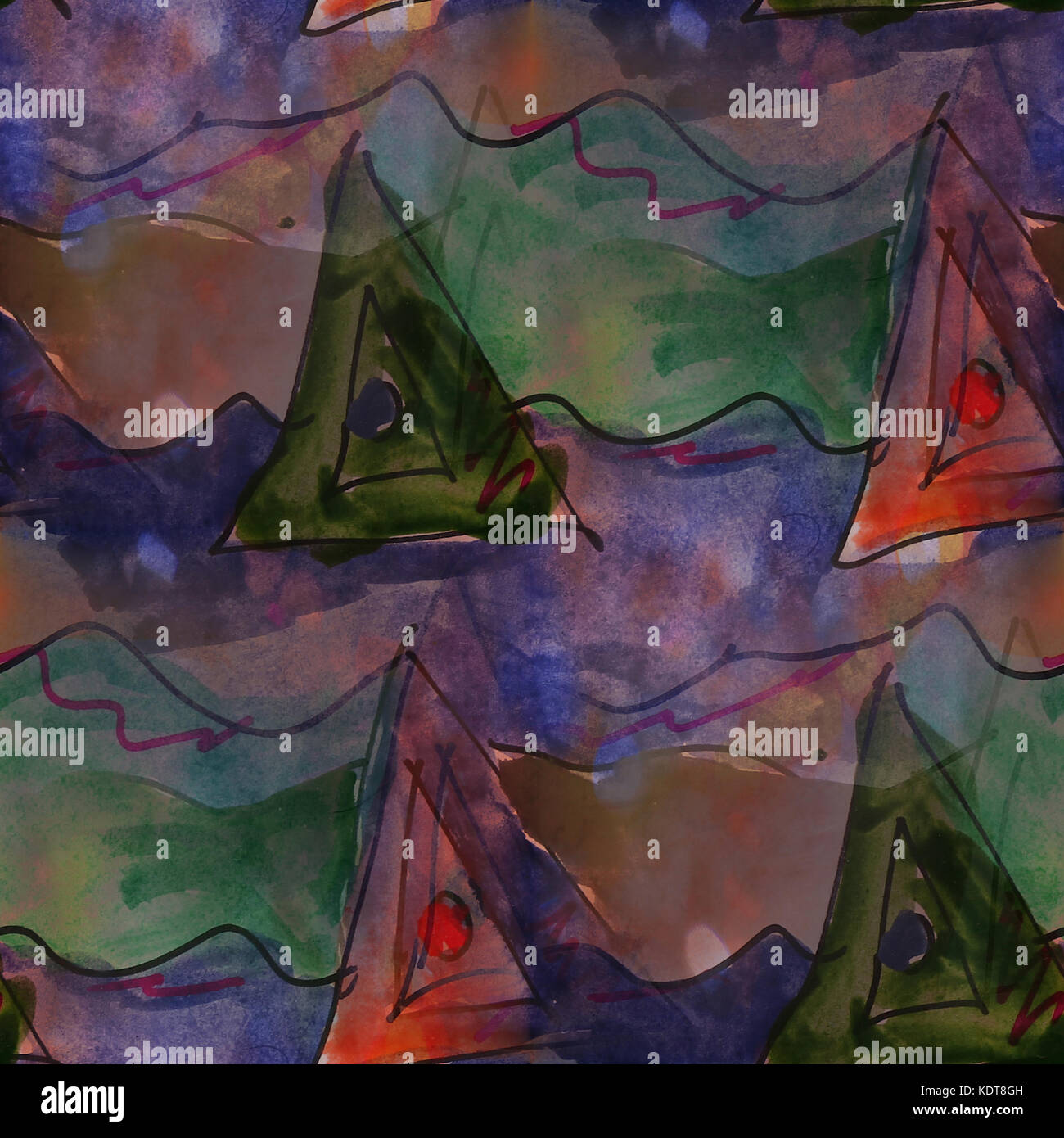 modern house seamless boats watercolor artist wallpaper texture Stock ...