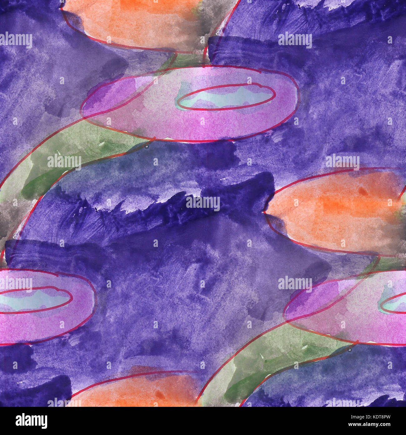 modern oval, blue, purple seamless watercolor artist wallpaper t Stock ...