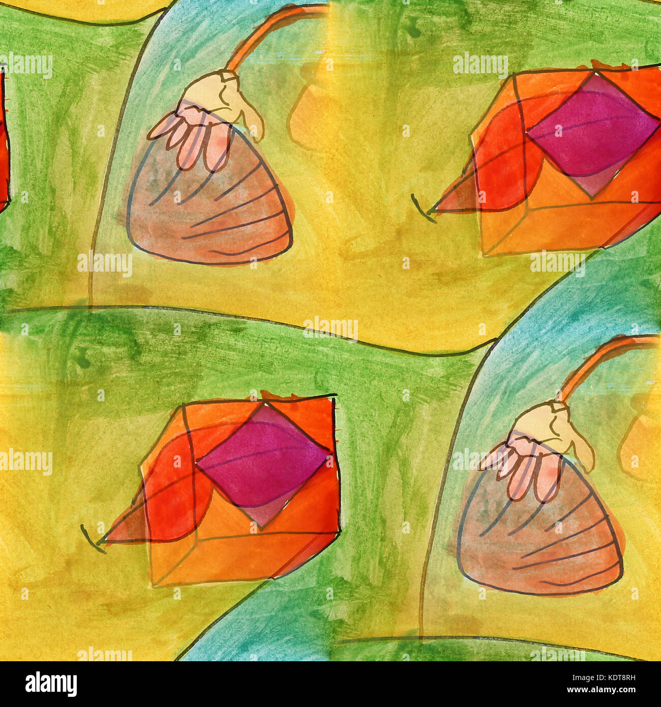 modern shell, hand seamless watercolor artist wallpaper texture Stock ...