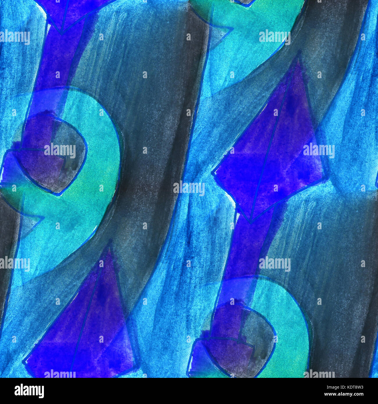 seamless blue watercolor artist wallpaper modern texture of hand Stock ...