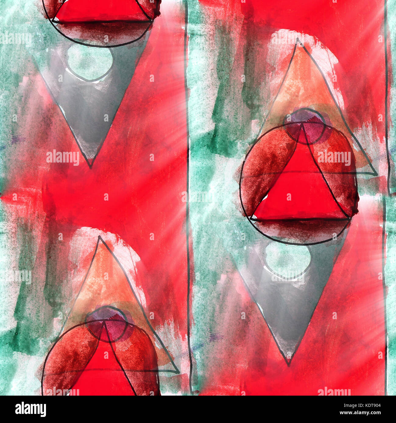 seamless light red, green watercolor artist wallpaper modern tex Stock ...