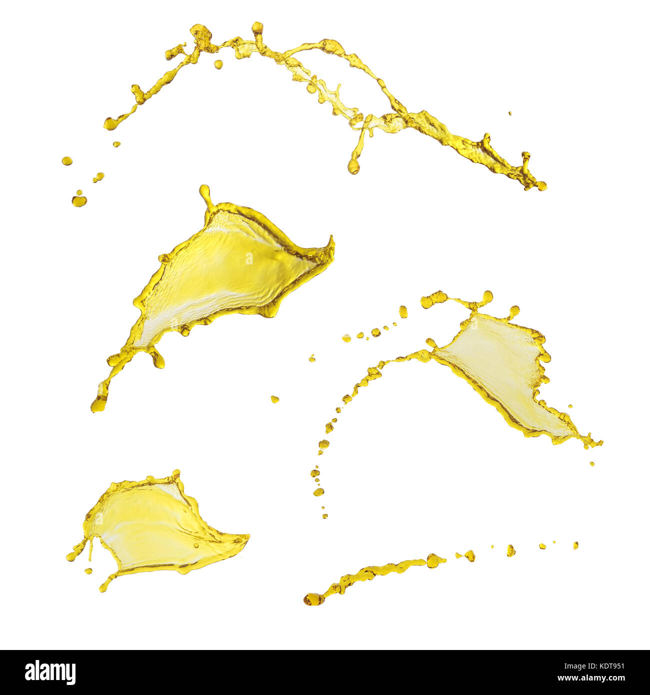 Isolated flying oil paint splashes on white background Stock Photo - Alamy