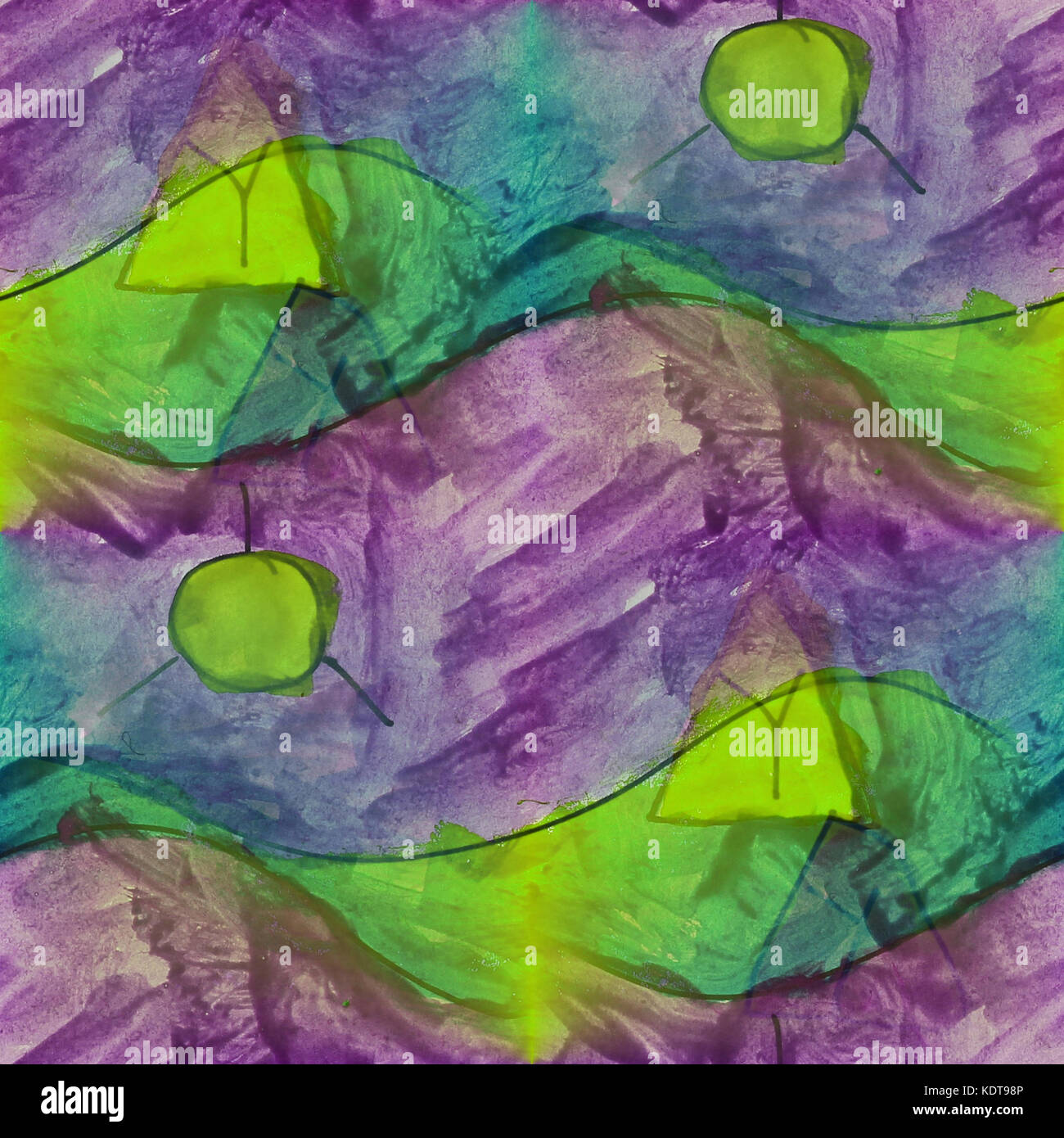 art seamless colored waves contemporary texture watercolor unusu Stock ...