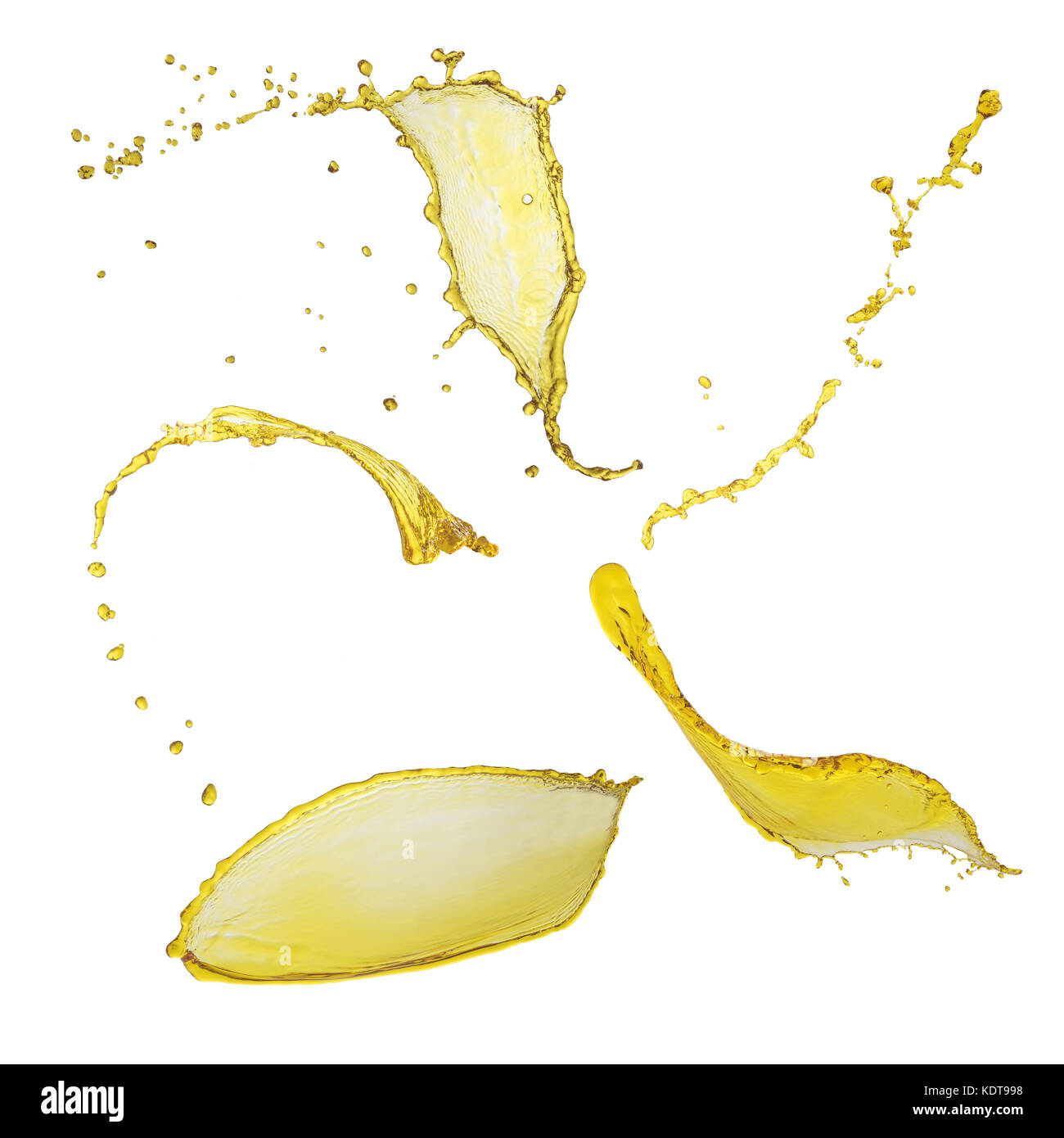 Splendid collection of flying oil splashes and drops isolated over ...