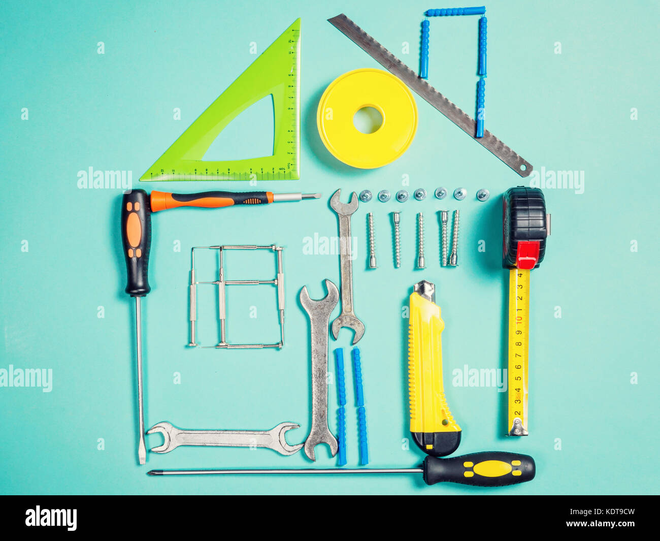 Home improvement concept. Set work hand tool for construction or repair ...