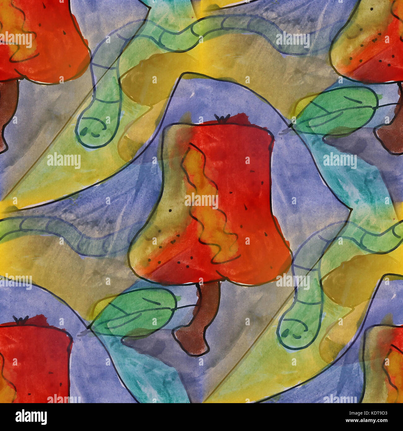 art seamless worms contemporary texture watercolor unusual wallp Stock ...