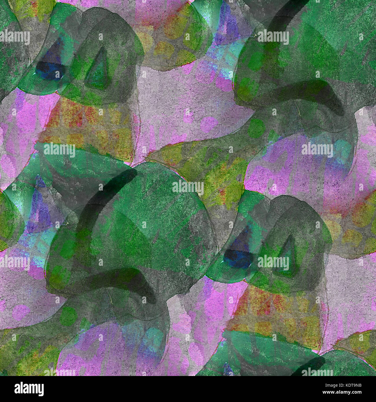 contemporary avant-garde art background seamless green, purple w Stock ...