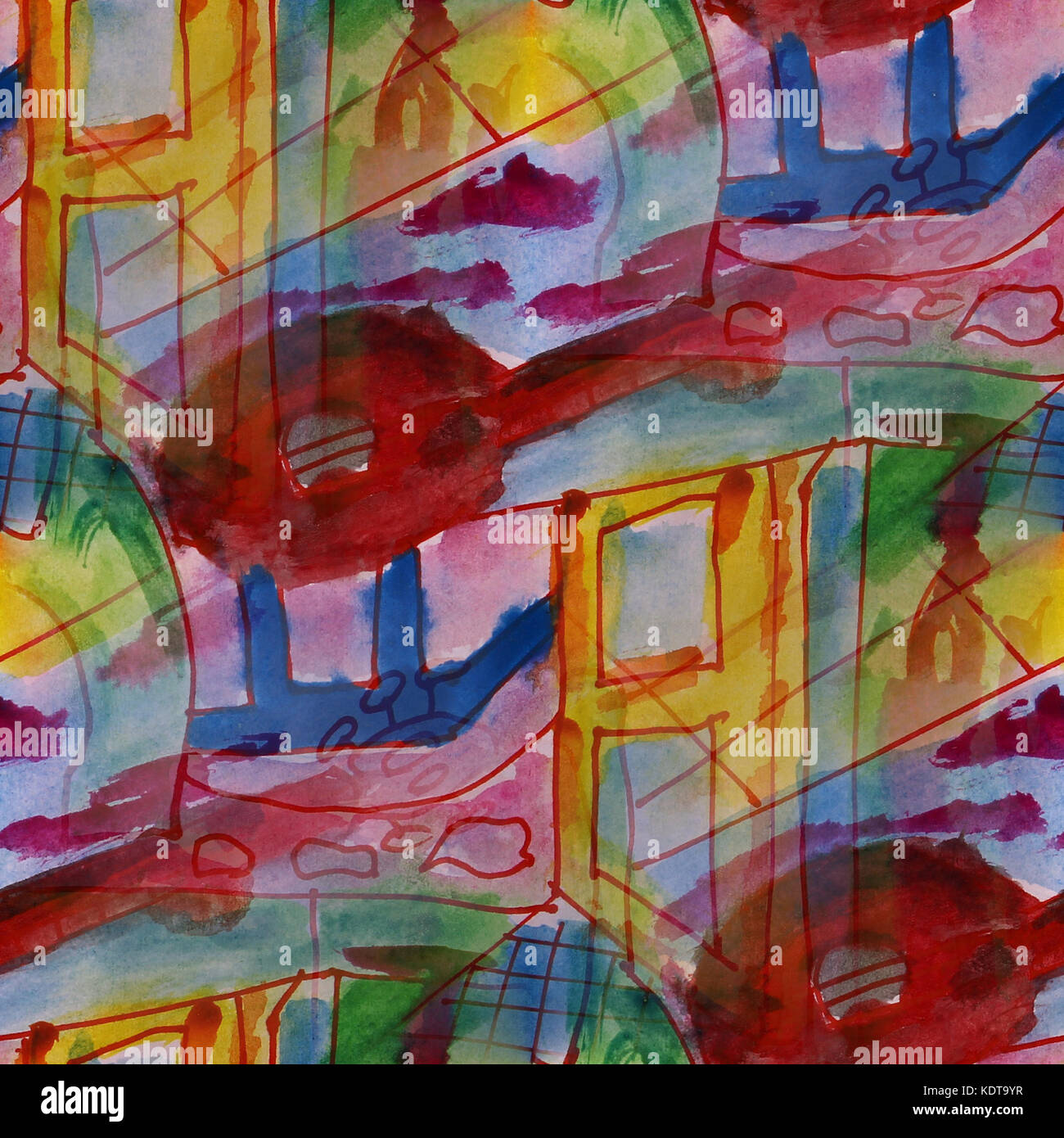 creation red, blue, yellow contemporary avant-garde art backgrou Stock ...