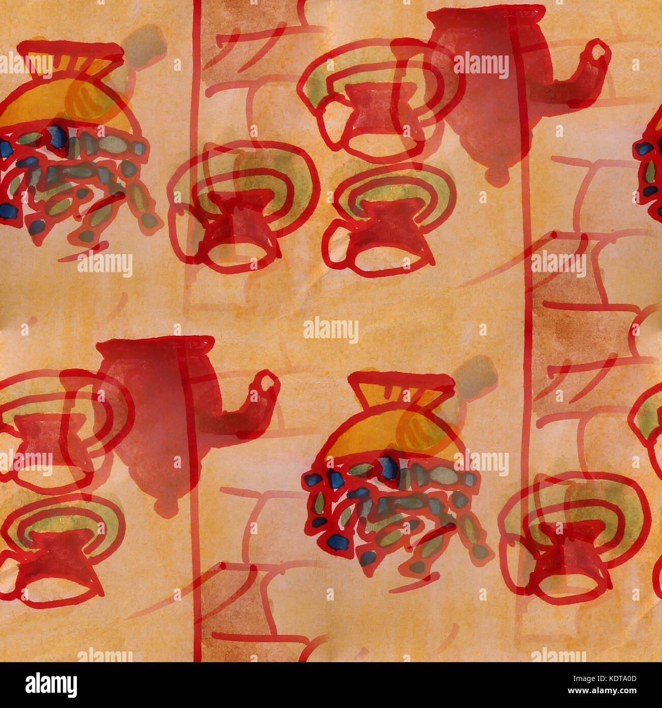 creation yellow, red contemporary avant-garde art background sea Stock ...