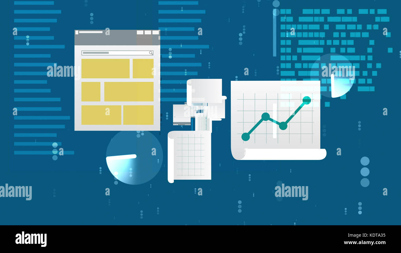 Files and documents flat design Stock Photo - Alamy