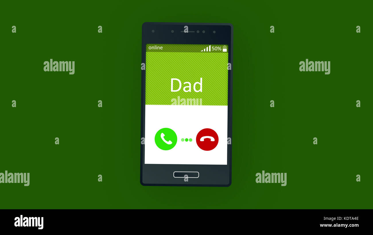 Family 3d rendering of an abstract phone calling, where the cell phone ...