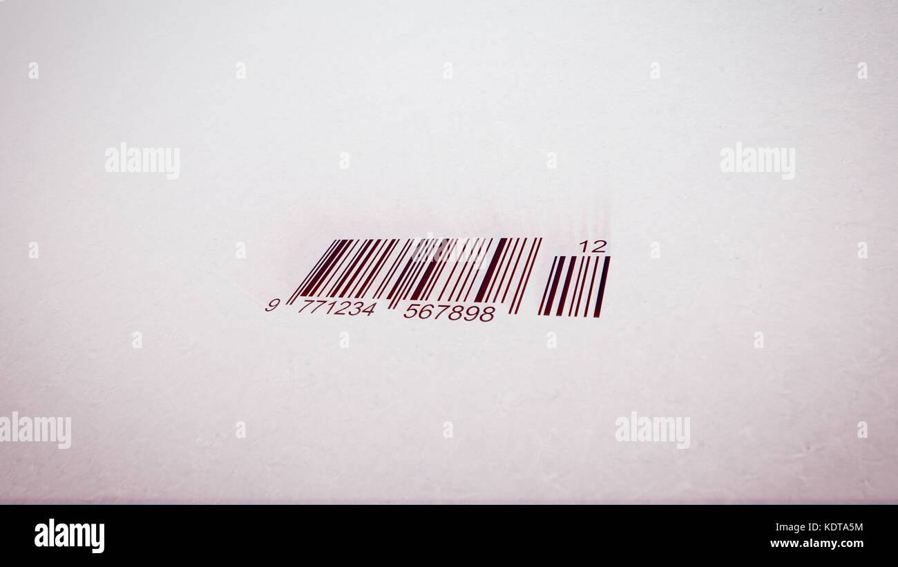 Artistic 3d rendering of an abstract Barcode scanner placed diagonally ...