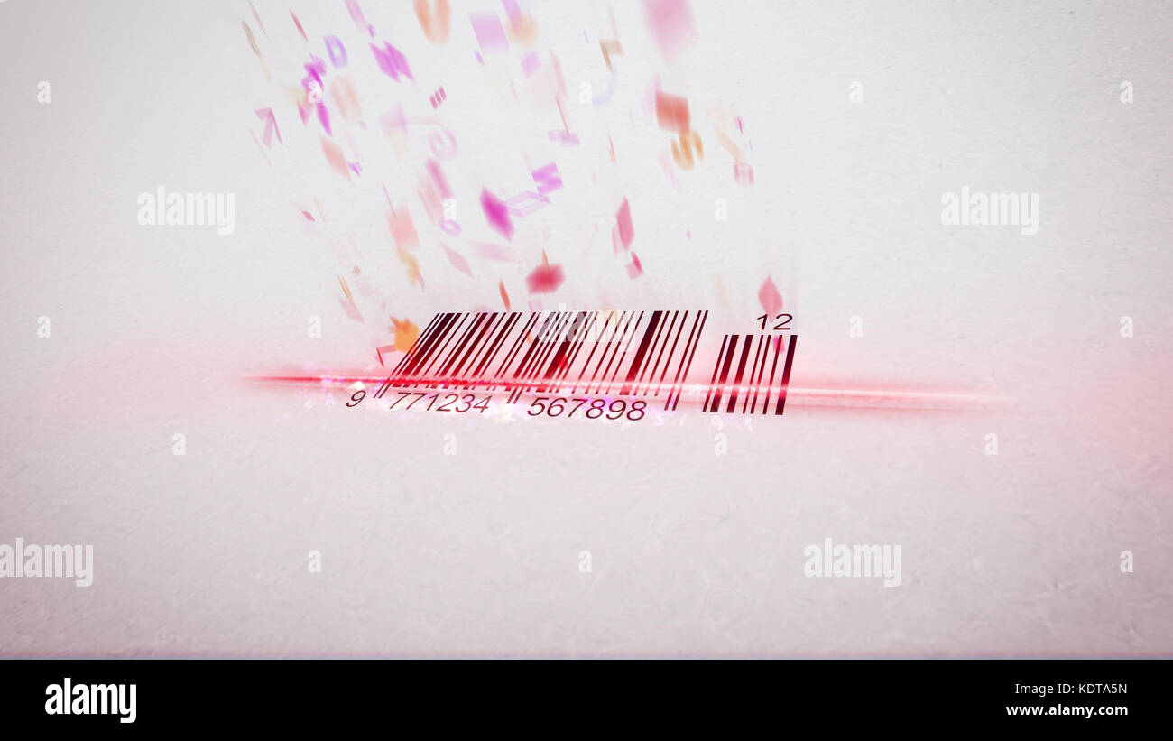 Ultramodern 3d rendering of an abstract Barcode scanning illustration ...