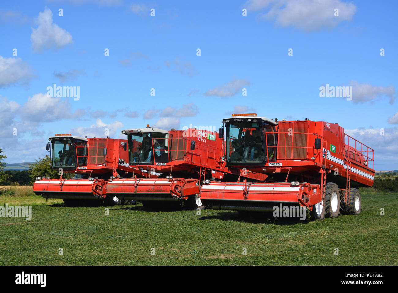 PMC Pea Harvesters in Northumberland Stock Photo - Alamy