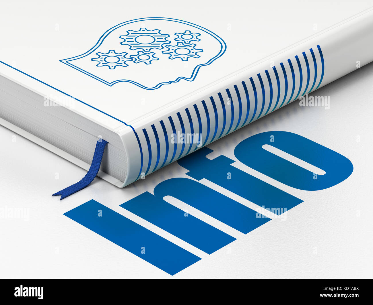 Information concept: book Head With Gears, Info on white background ...