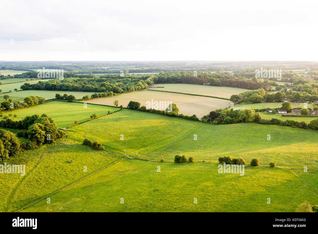 Aerial view of Buckinghamshire Landscape - United Kingdom - Hot air ...