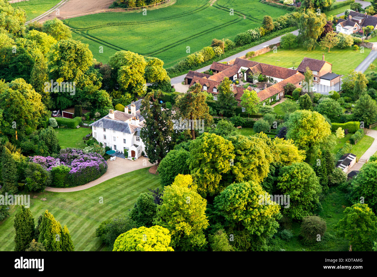 Aerial view of Buckinghamshire Landscape - United Kingdom - Hot air ...