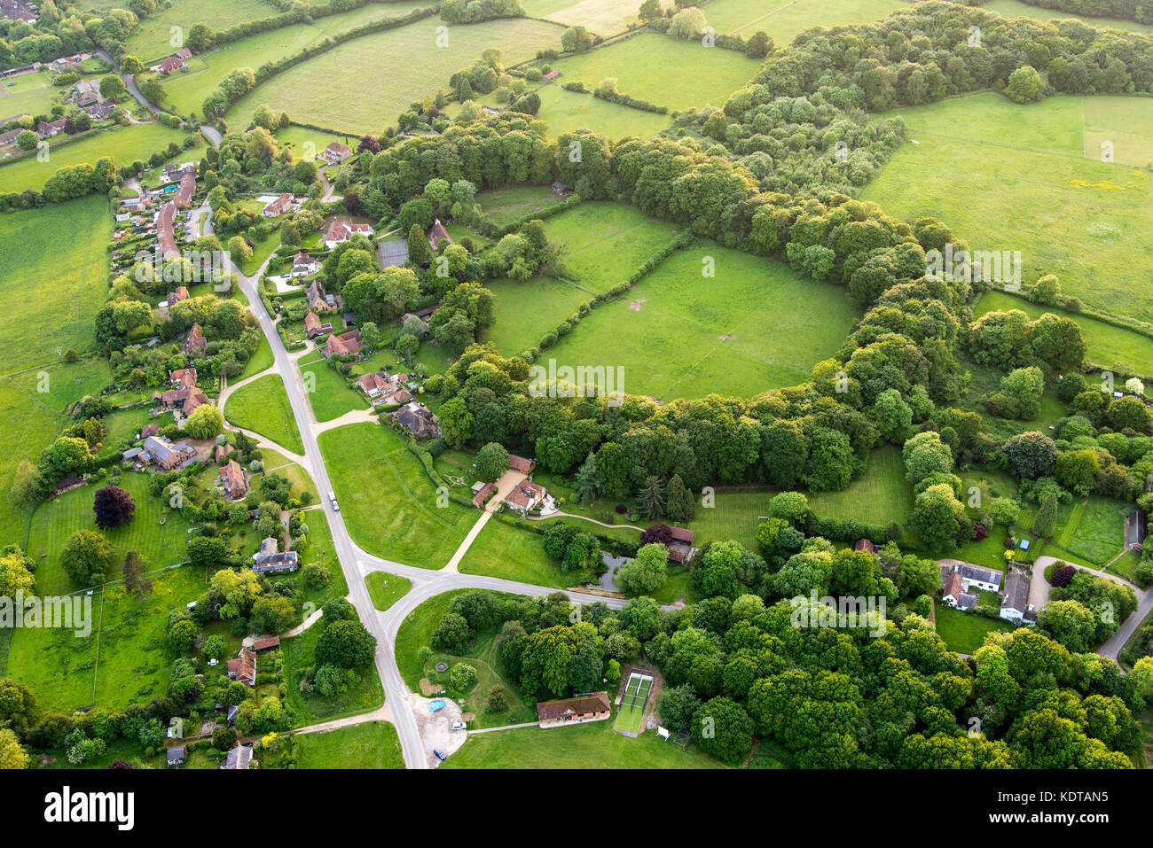 Aerial view of Buckinghamshire Landscape - United Kingdom - Hot air ...