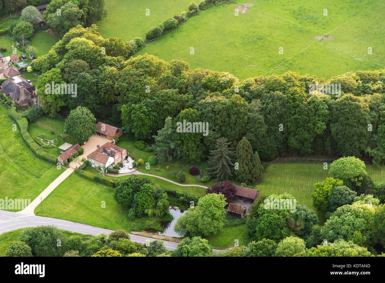 Aerial view of Buckinghamshire Landscape - United Kingdom - Hot air ...