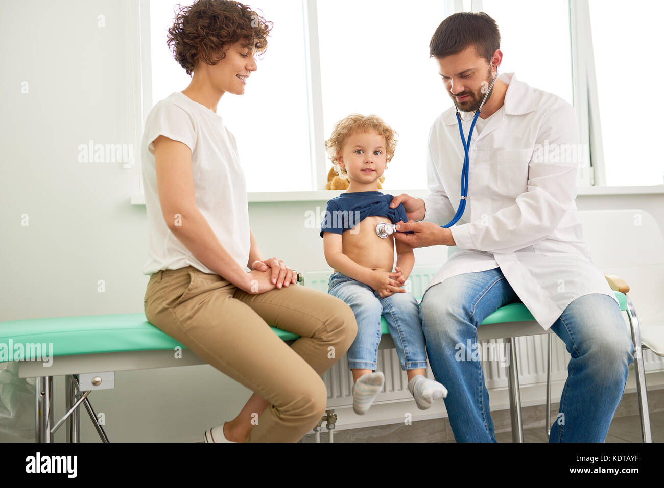 Smiling Little Boy in Clinic Stock Photo - Alamy