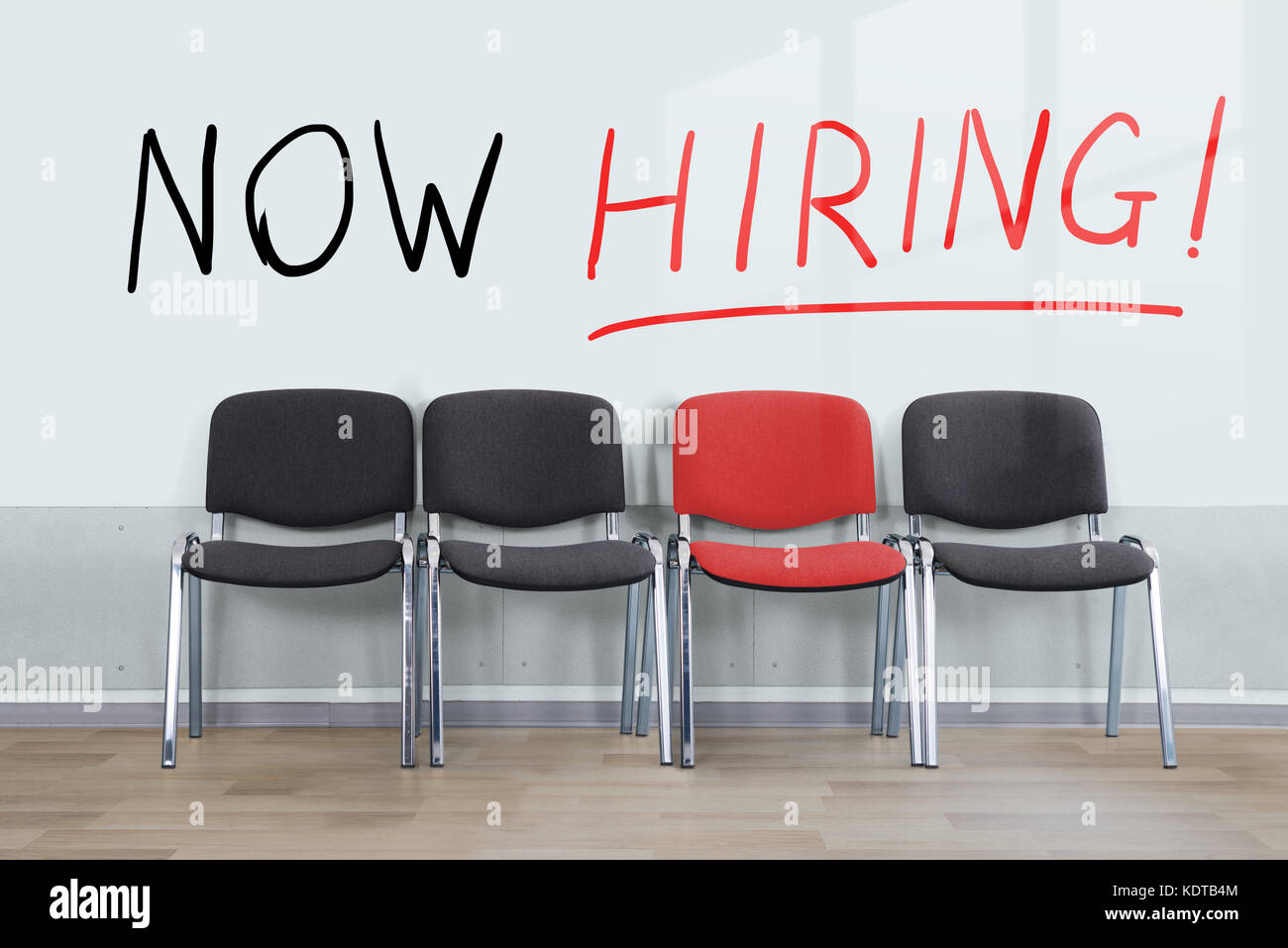 Hiring Concept Of An Employee With An Empty Chair In A Row Stock Photo ...