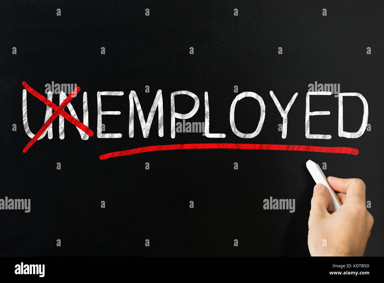 Changing Word Unemployed Into Employed By Crossing Off Letters Un. Job ...