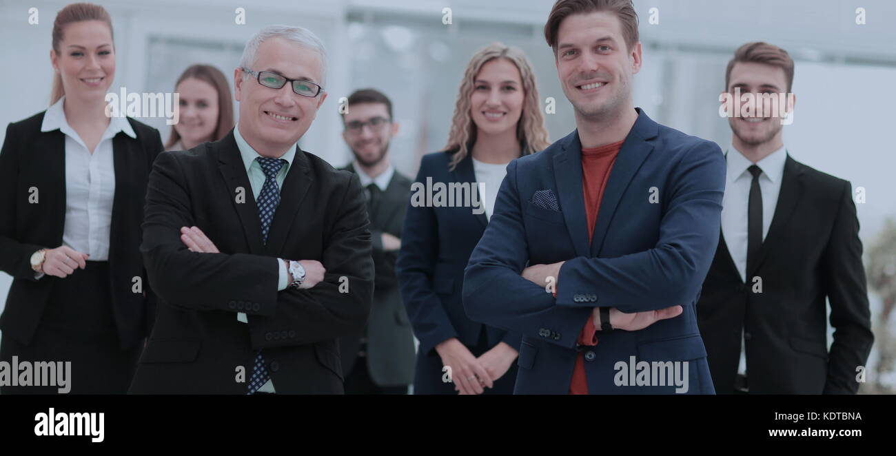 The team of the successful people with their boss Stock Photo - Alamy