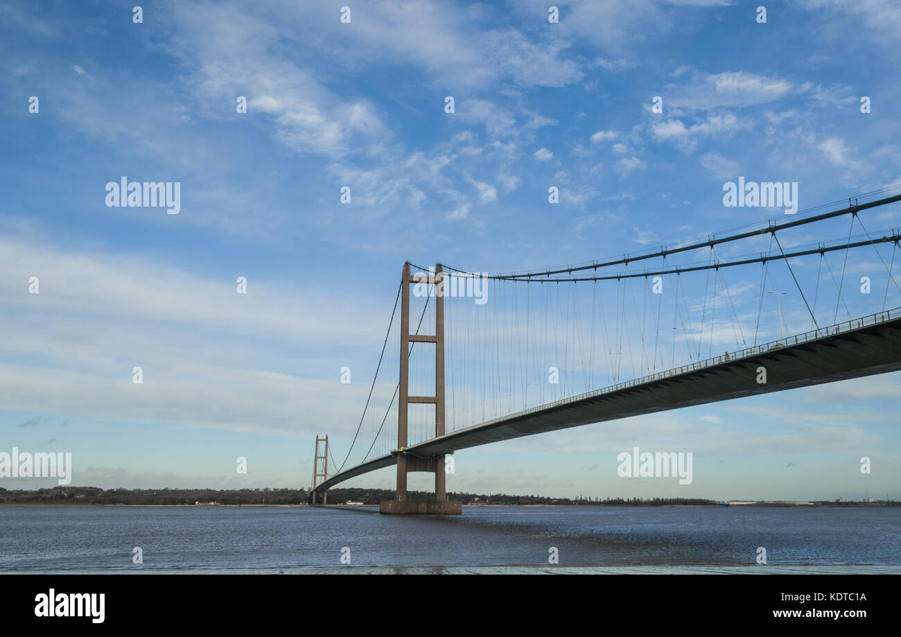 Humber Suspension Bridge, crossing the River Humber Estuary, Between ...