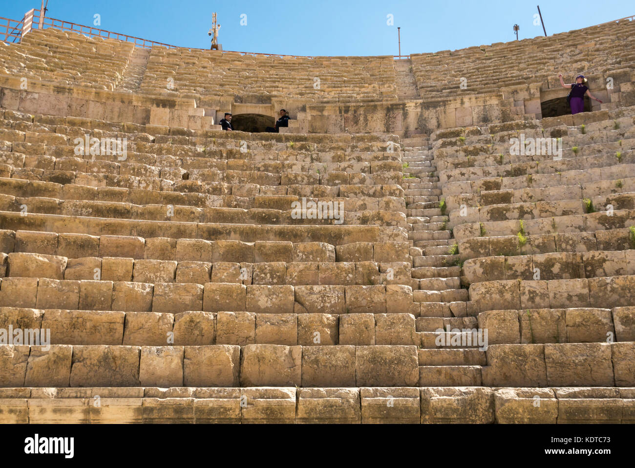Rows of stone seats and steps in South Theatre amphitheatre ...