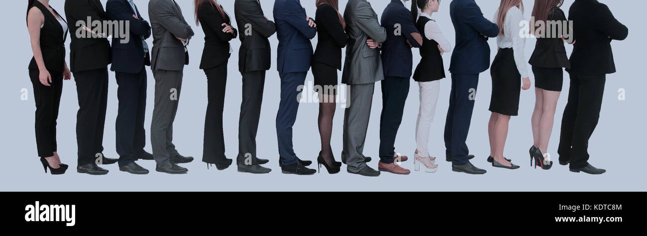 group of business team standing in a row Stock Photo - Alamy