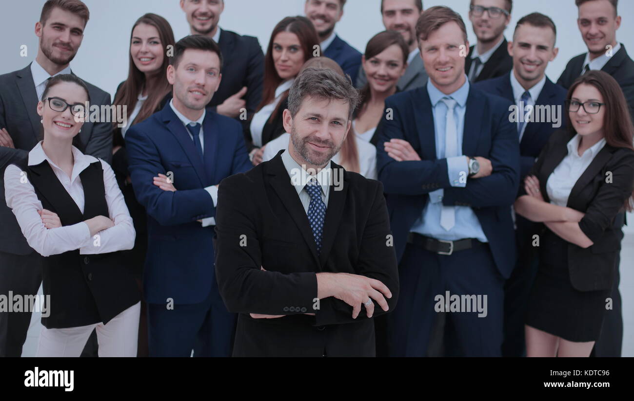 Business team people group crowd full length stand isolated on w Stock ...