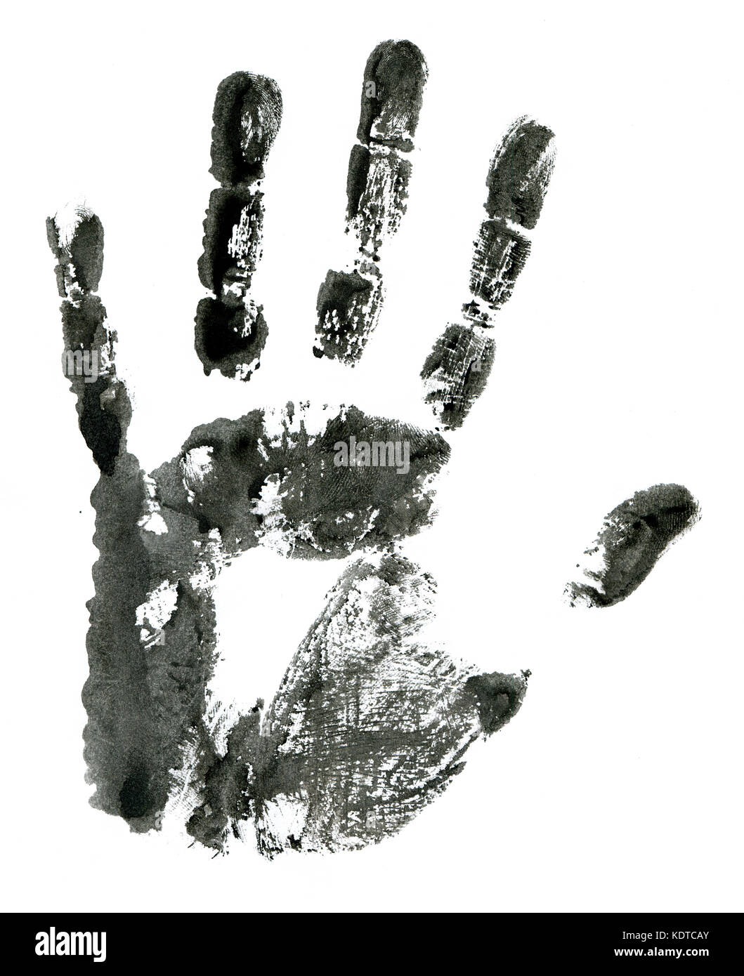 Close up of black hand print on white background Stock Photo - Alamy